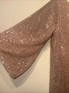 Anthropologie | Dresses | Anthropologie Rose Gold Sequin Shift Dress ...